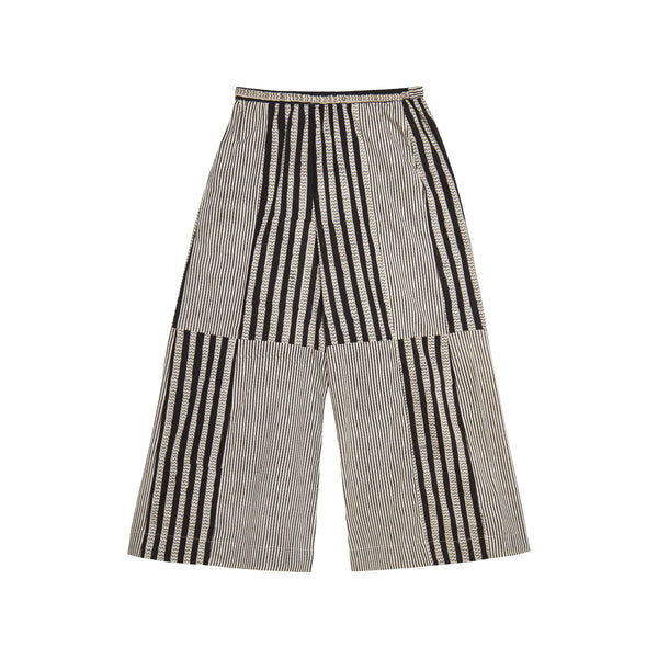 Black and white striped pants